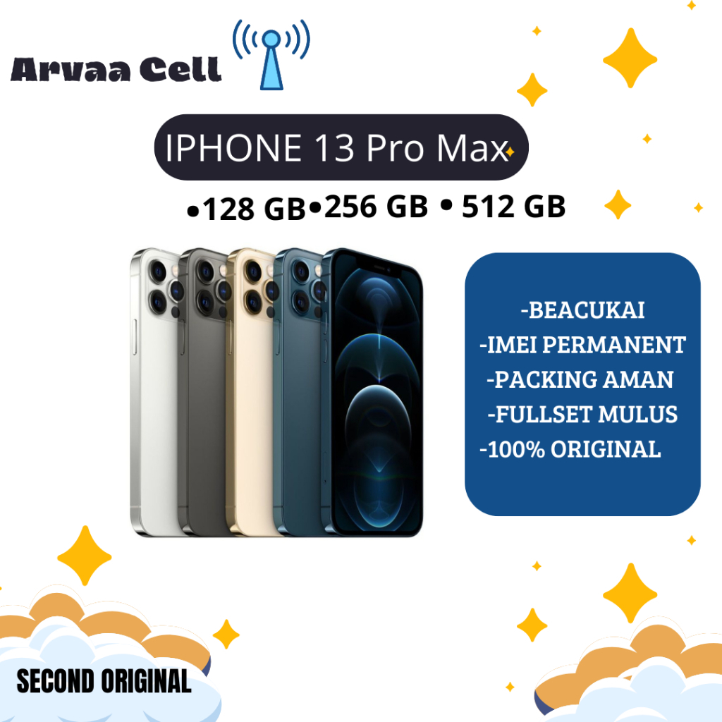 Jual iPhone 13 Pro Max 128GB/256GB/512GB Beacukai (imei terdaftar) Permanent, Second Mulus ...