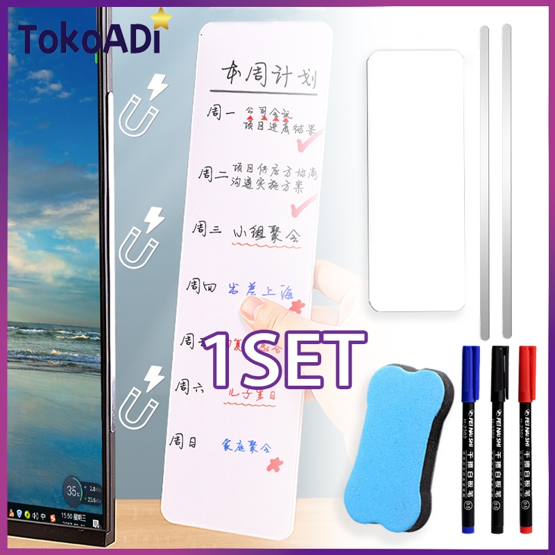 Jual 1SET Erase Magnetic Monitor Message Memo Board For Sticky Notes ...