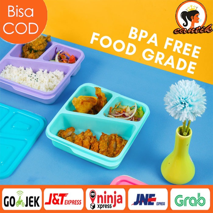 Jual HC Lunch Box Stella 3 Sekat Kotak Makan Anak TK Lucu Lunch Box ...
