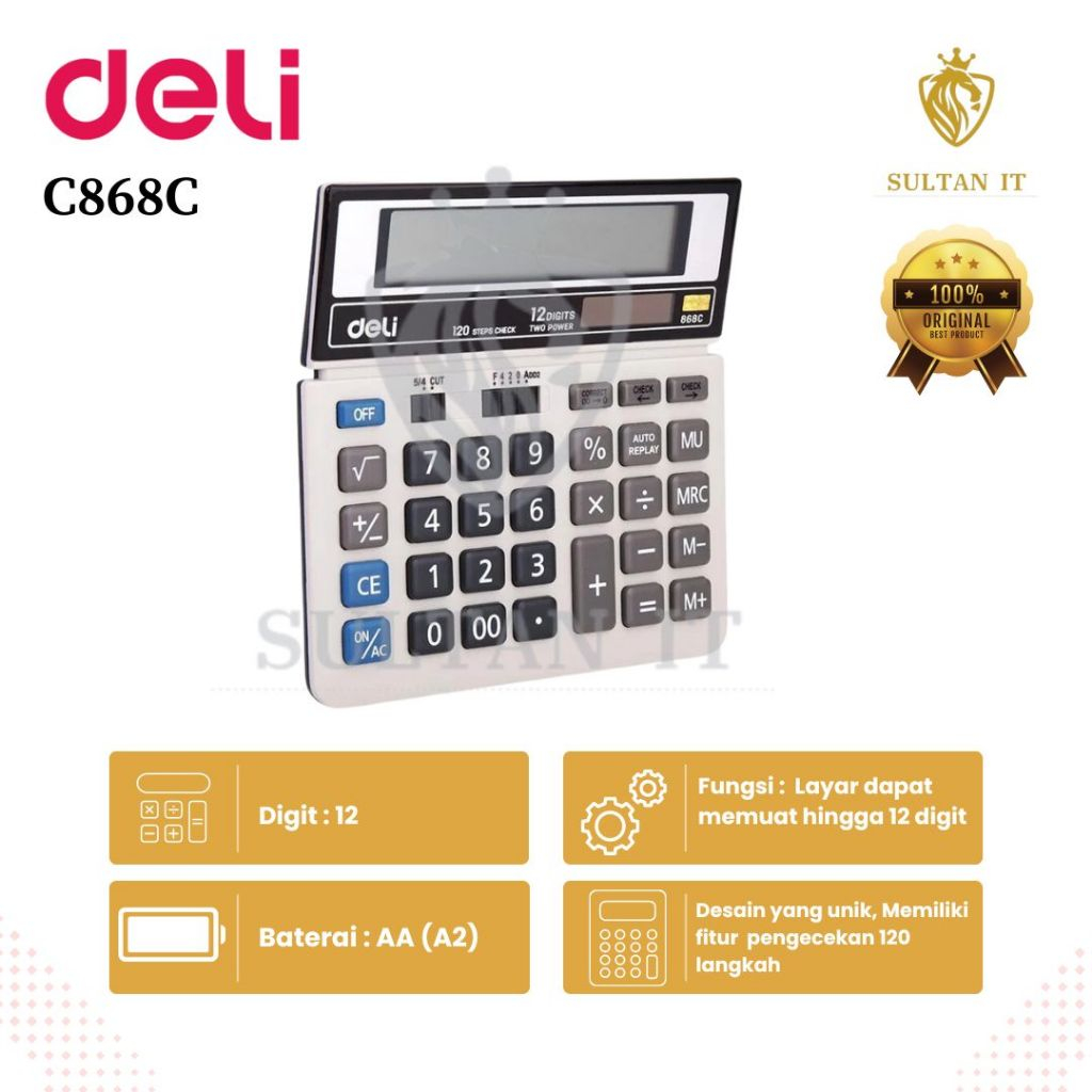 Jual Kalkulator Deli C-868C / Kalkulator Hitung 12 Digit 868C ...