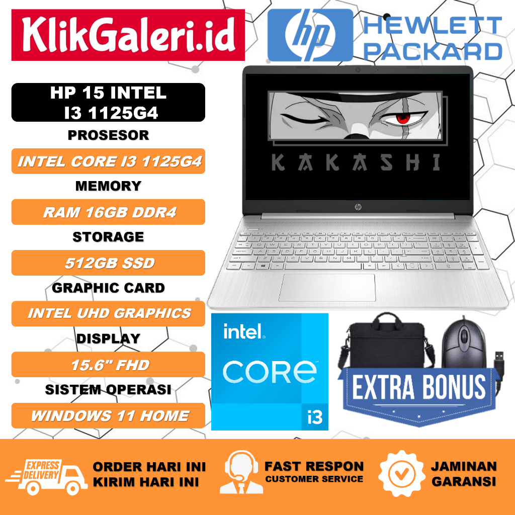 Jual LAPTOP MURAH HP 15 INTEL I3 1125G4 RAM 16GB 512GB SSD FHD ...