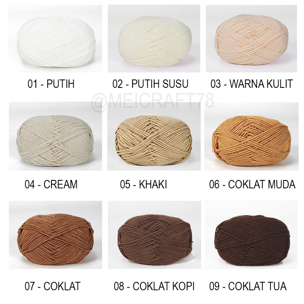 Jual Benang Rajut Milk Cotton 4 Ply (45 warna pilihan) | Shopee Indonesia
