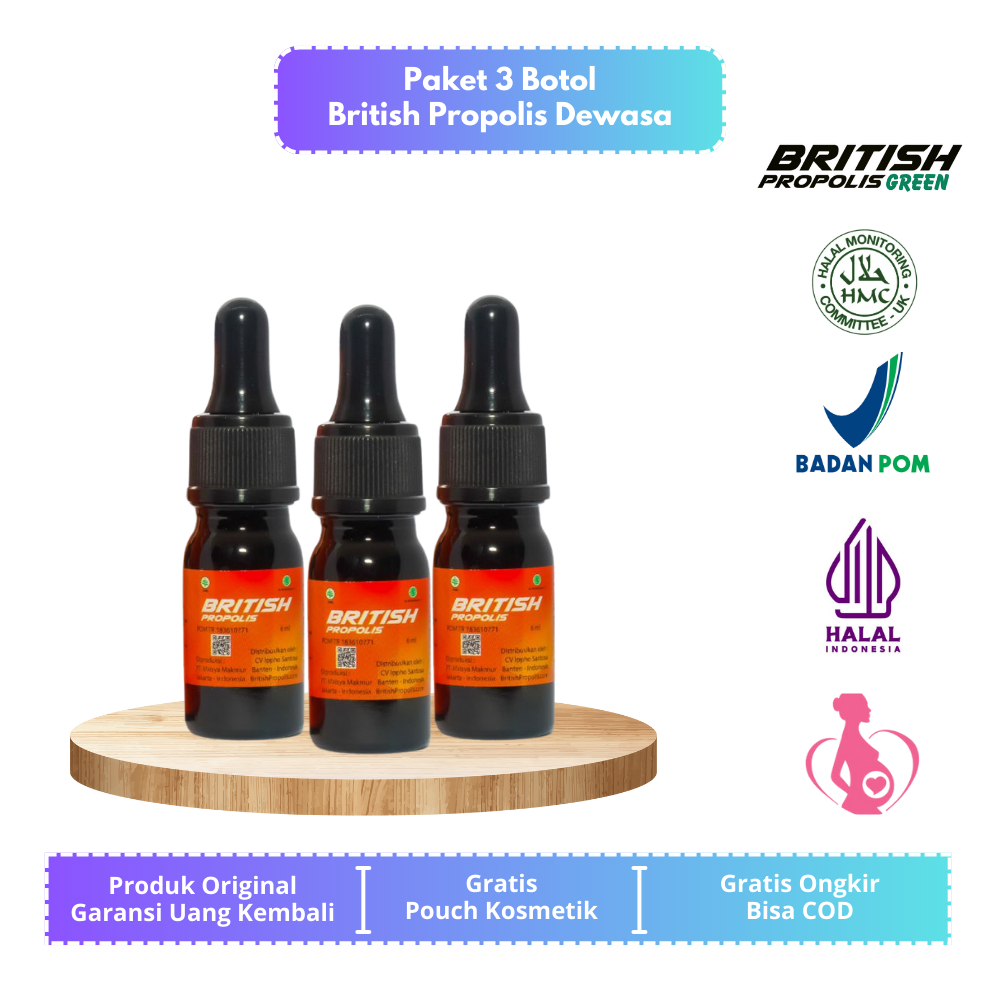 Jual BRITISH PROPOLIS PAKET FAMILY 3 BOTOL | Shopee Indonesia