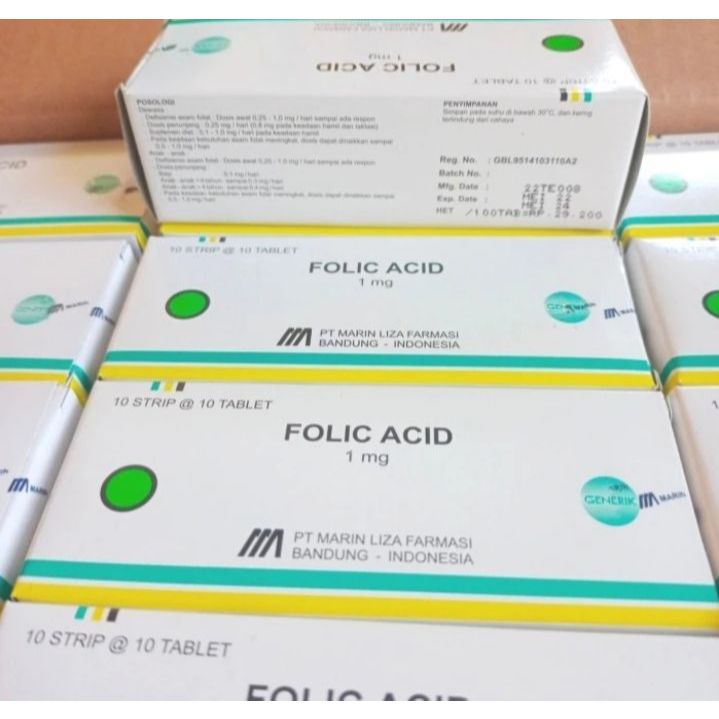 Jual Folic Acid 1mg box isi 100 tablet / Asam Folat Marin Liza | Shopee ...