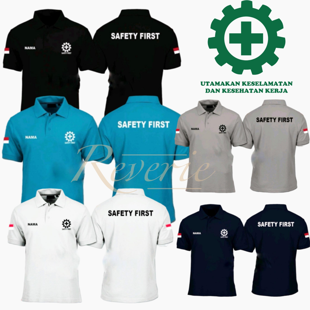 Jual BAJU POLO SHIRT SAFETY FIRST GRATIS NAMA KRU KARYAWAN KONTRAKTOR ...
