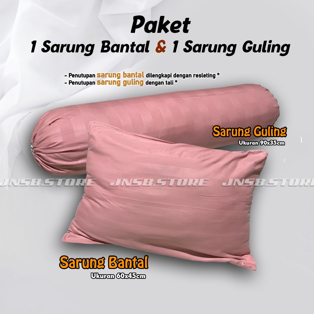 Jual 1 Set Sarung Bantal Guling Motif Polos Dusty Pink Gaya Hotel ...
