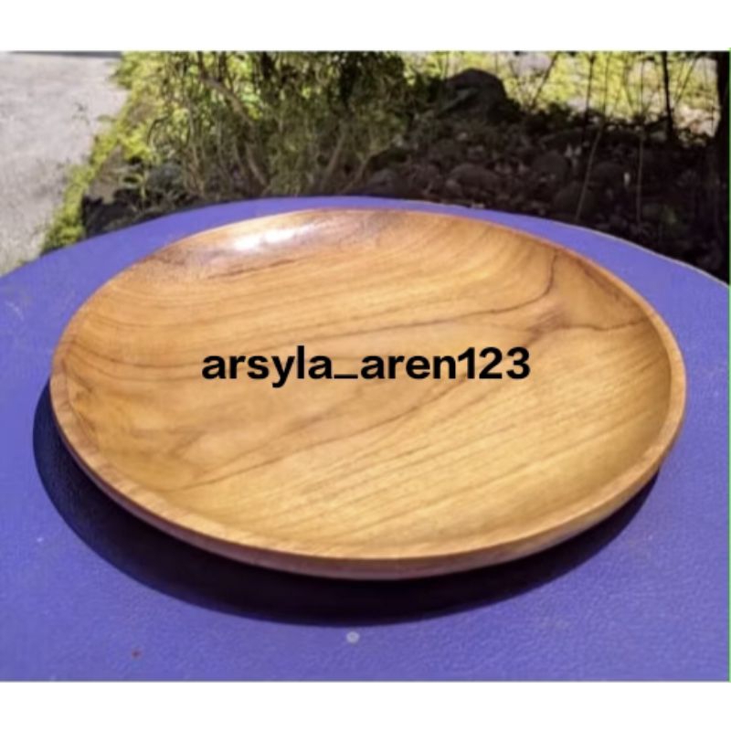 Jual piring ceper/liuk/bulat 25cm kayu jati | Shopee Indonesia