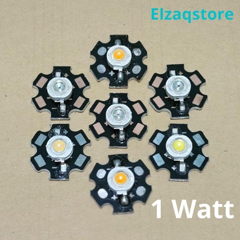 Jual Lampu LED HPL 1 Watt 1W + Heatsink Pendingin Warna Hijau, Putih, Merah, Biru, Kuning Bisa ...