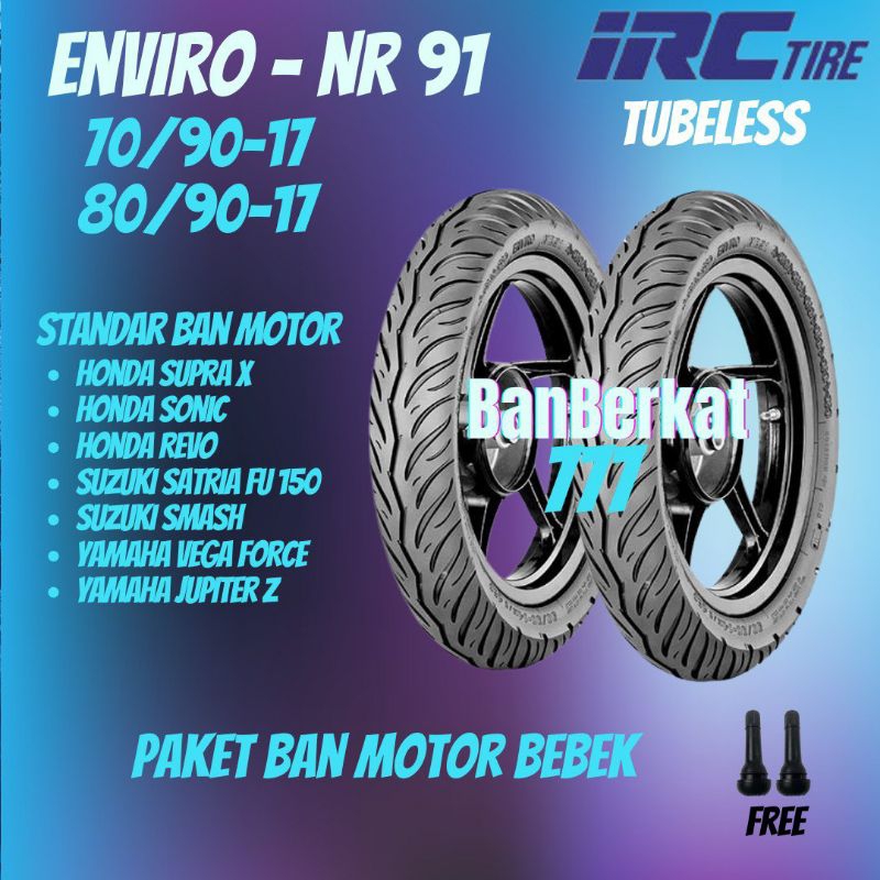 Jual Paket Ban Motor Sonic / IRC Enviro 70/90 Ring17 80/90 Ring17 Tubeless | Shopee Indonesia