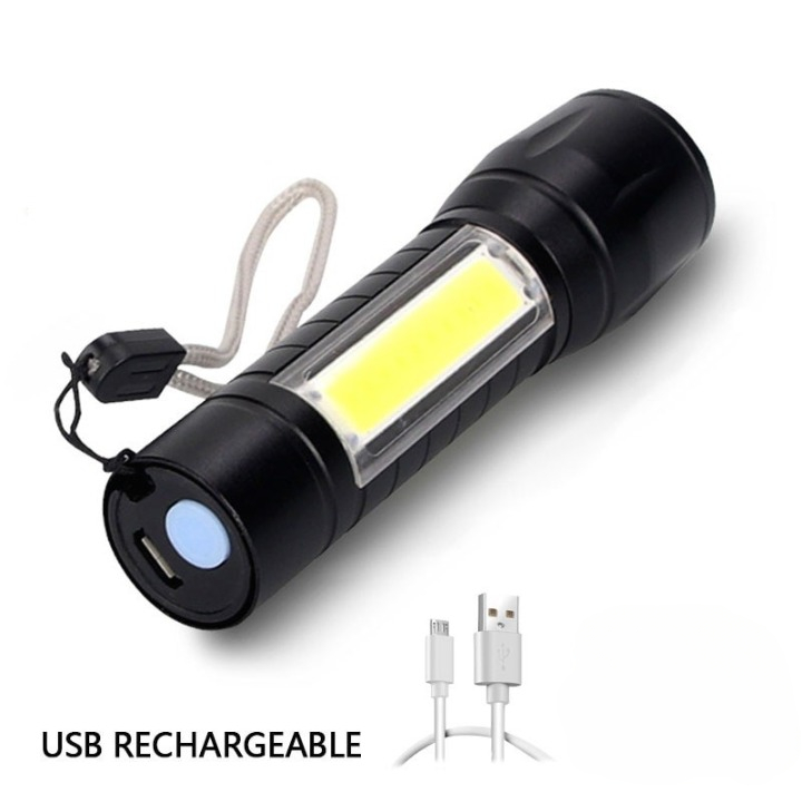 Jual Senter LED USB Rechargeable Q5+COB 2300 Lumens | Shopee Indonesia