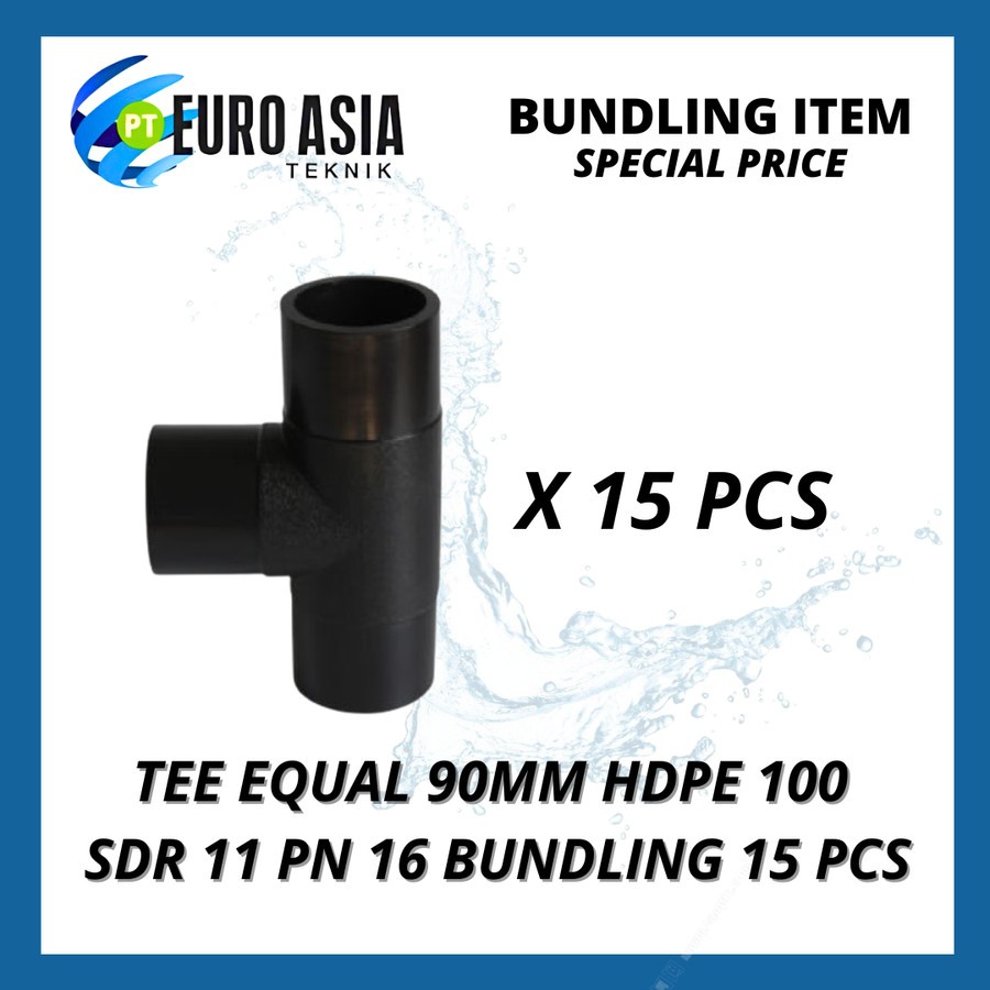 Jual TEE EQUAL 90MM HDPE 100 SDR 11 PN 16 BUNDLING 15 PCS | Shopee ...