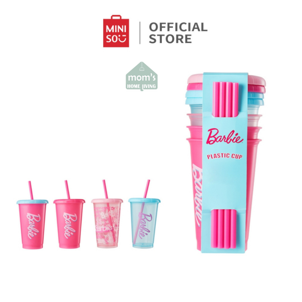 Jual [4 CUPS] Miniso x Barbie Shining Collection Gelas Plastik 4 Pcs ...