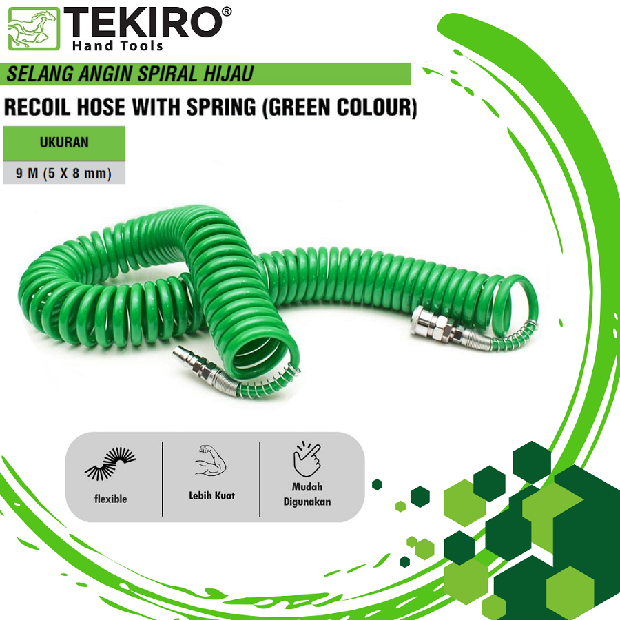 Jual TEKIRO Recoil Hose 9 Meter - Selang Angin Kompresor Compressor ...