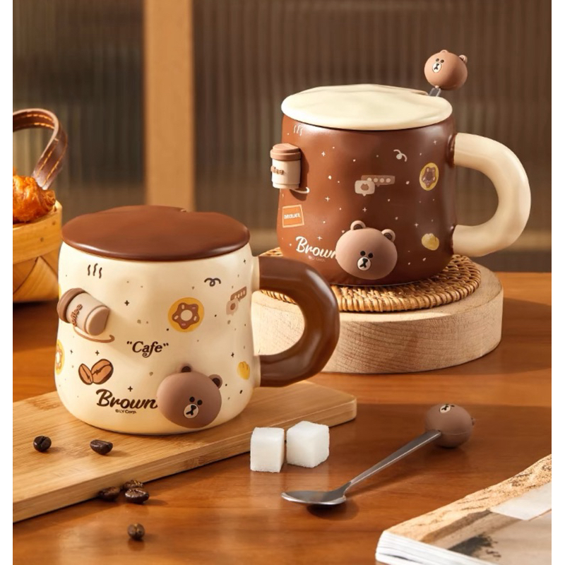 Jual Line Friends mug magnetic 3D 420ML Ceramic + Spoon | Shopee Indonesia