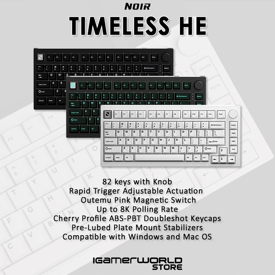 Jual Noir Timeless HE 75% Hall Effect Rapid Trigger Magnetic Gaming ...