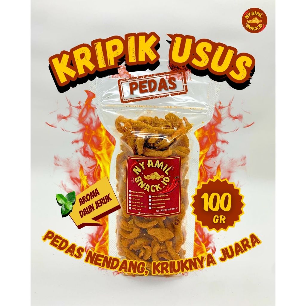 Jual NYAMIL SNACK KERIPIK USUS PEDAS GURIH DAUN JERUK Makanan Ringan ...