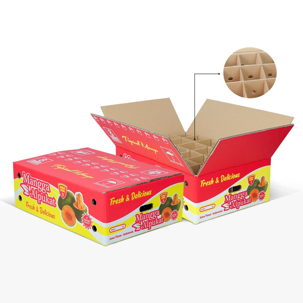 Jual (10 pcs) Kardus Mangga Alpukat 10KG Box Packing Buah Sekat 24 Dus ...