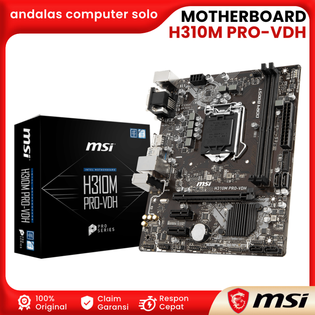 Jual MAINBOARD MOBO MOTHERBOARD MSI H310M PRO-VDH 1151 DDR4 | Shopee ...