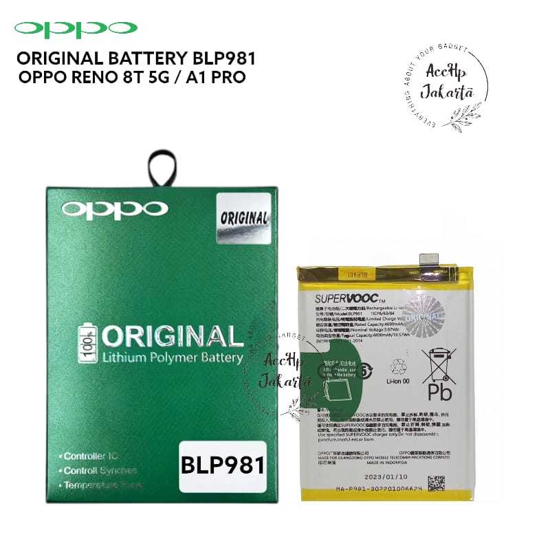 Jual Baterai Batre Reno 8T 5G / A1 PRO / BLP 981 Batrei Batrai BLP981 ...