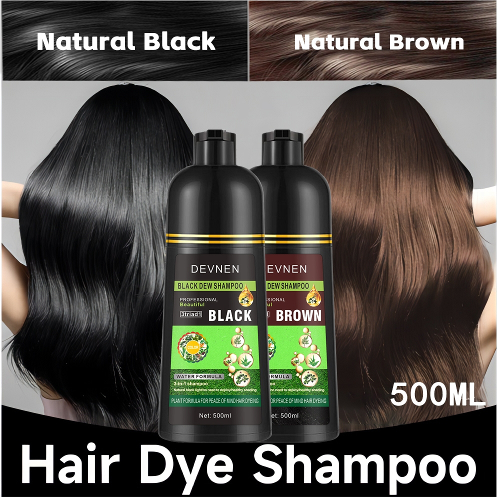 Jual Shampo Penghitam Rambut Uban 500ml Black/Brown Hair Dye Shampoo ...