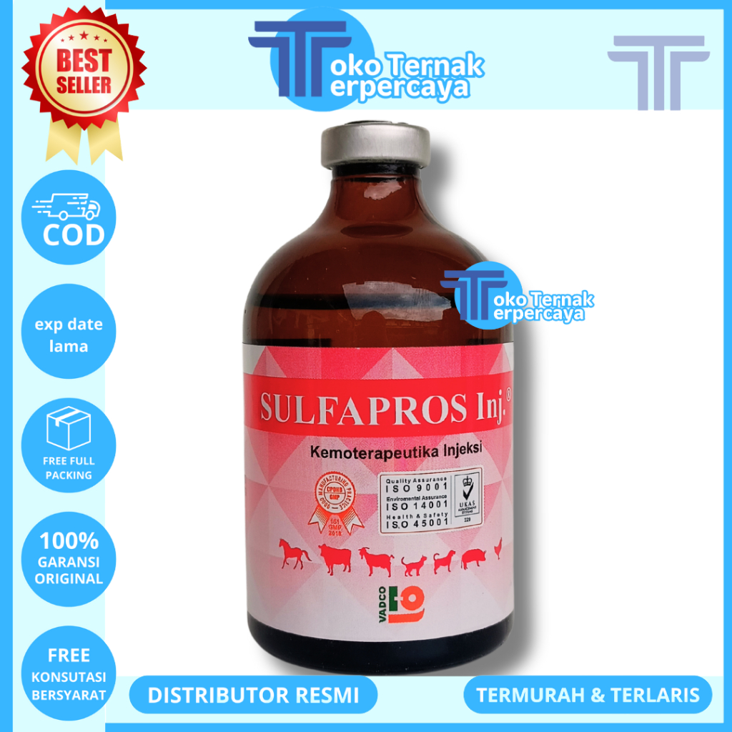Jual SULFAPROS INJ 100ML VADCO - Obat Infeksi Pernafasan Pencernaan ...