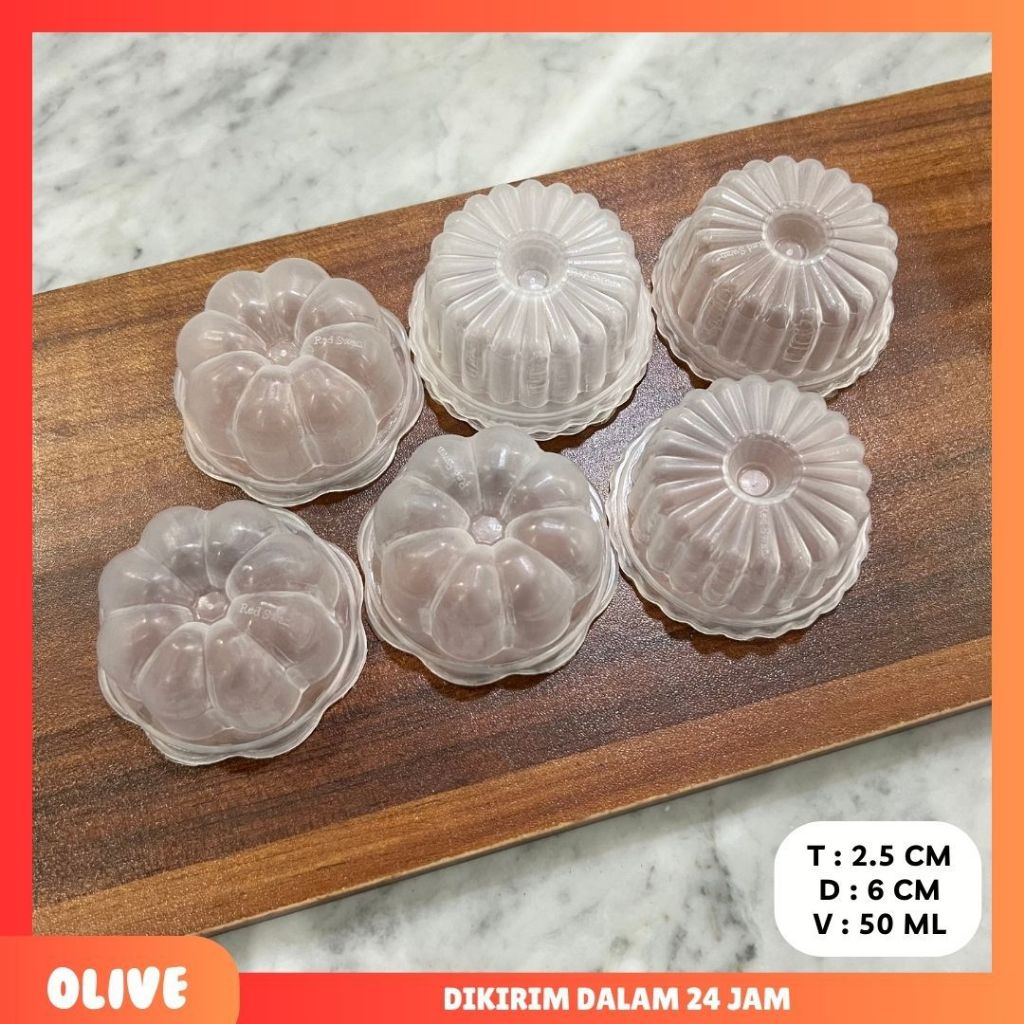 Jual (Isi 24 pcs) Cetakan Puding mini motif sakura dan aloha murah ...