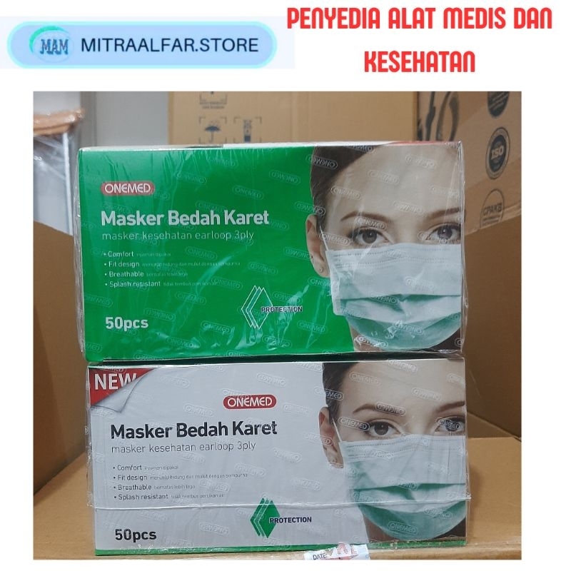 Jual Masker Bedah Medis Onemed Earlop isi 50pcs | Shopee Indonesia