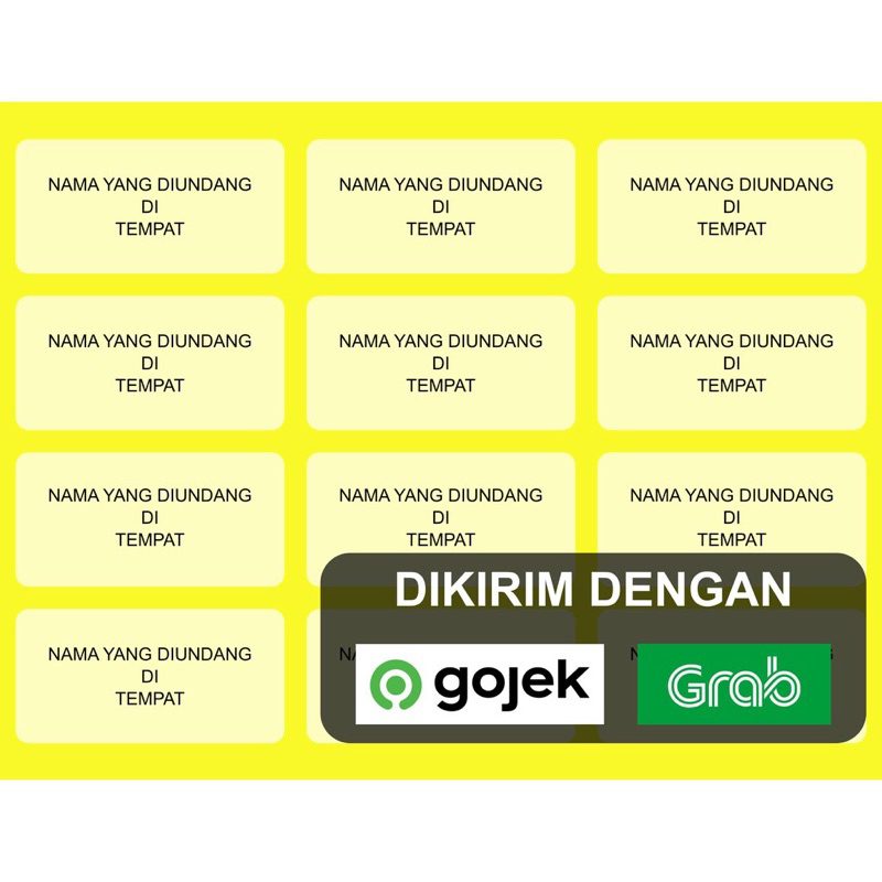 Jual [1 LEMBAR ISI 12 LABEL] Cetak Label Undangan Sticker Transparant ...