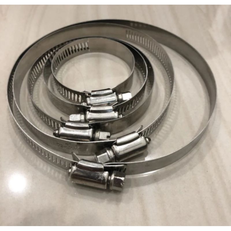 Jual klem cincin selang 1-1/4 inchi stainless steel hose clamp plat ...