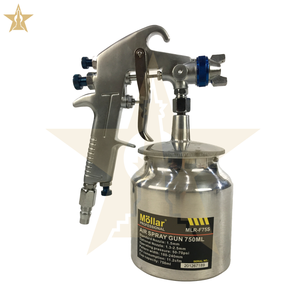 Jual MOLLAR Spraygun Suction F75S Tabung Bawah Spray Gun Cat Semprot ...