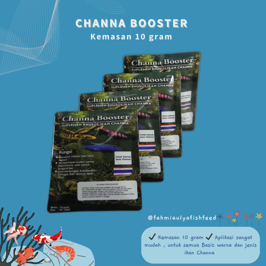 Jual CHANNA BOOSTER Obat Mutasi Warna dan Suplemen khusus ikan Chana ...