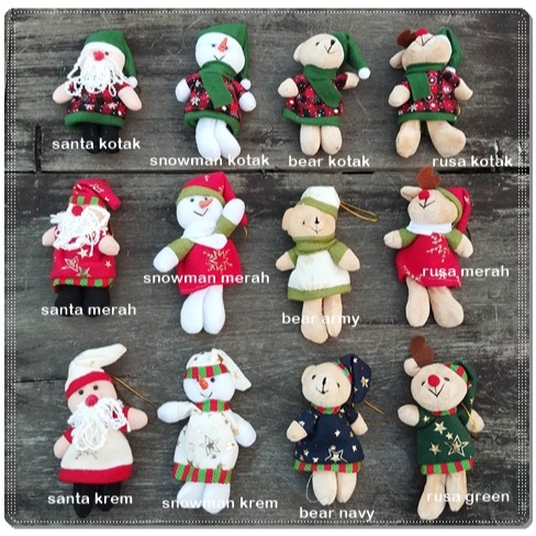 Jual NATL-414 : Boneka Natal Santa, Snowman, Beruang, dan Rusa Mini ...