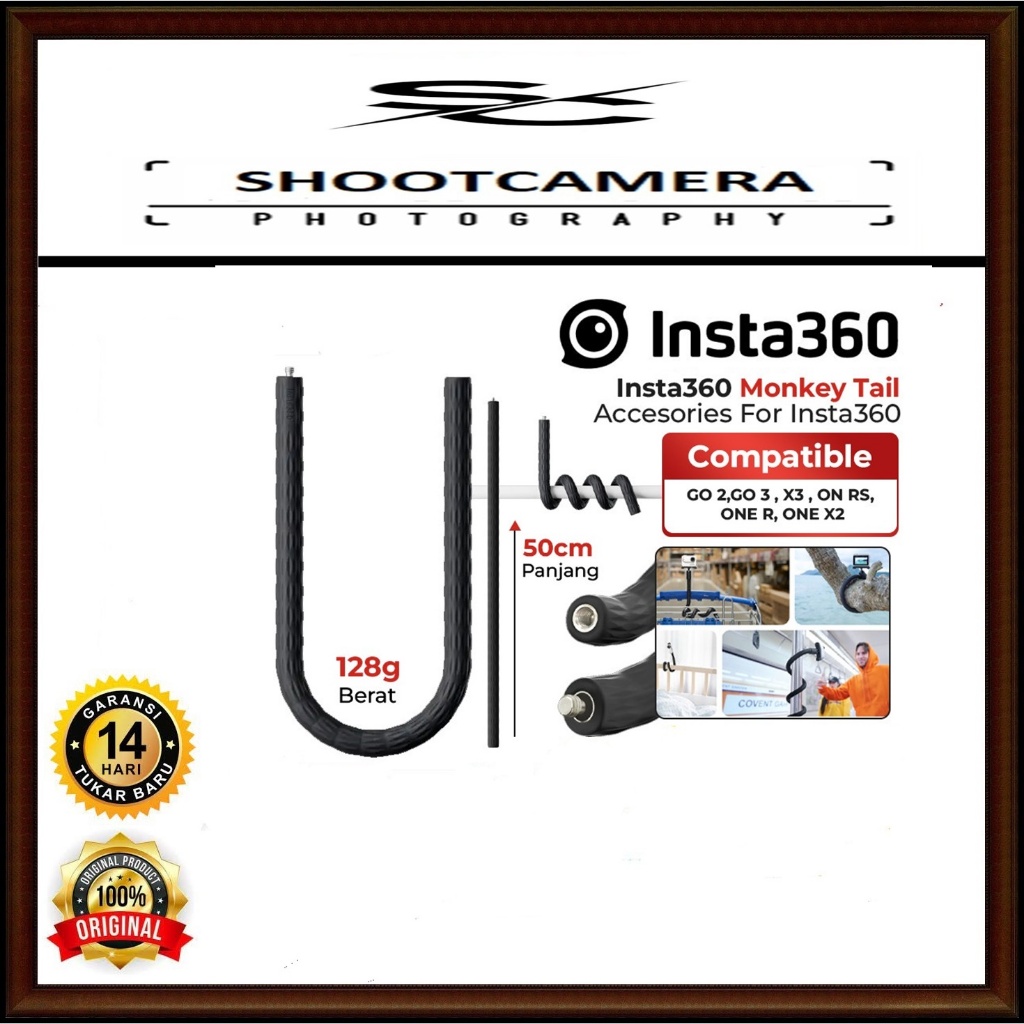 Jual INSTA360 MONKEY TAIL MOUNT FLEXIBLE STICK FOR INSTA360 ACTIONCAM | Shopee Indonesia