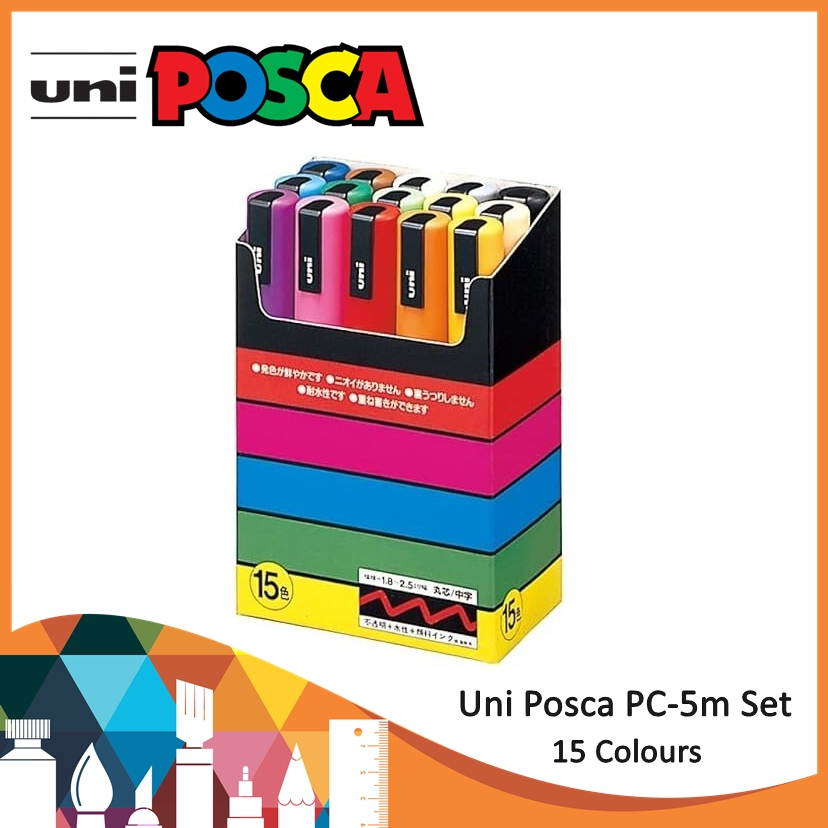 Jual Uni Posca PC-5M Set 15C / Spidol Posca / Spidol Acrylic / Spidol ...