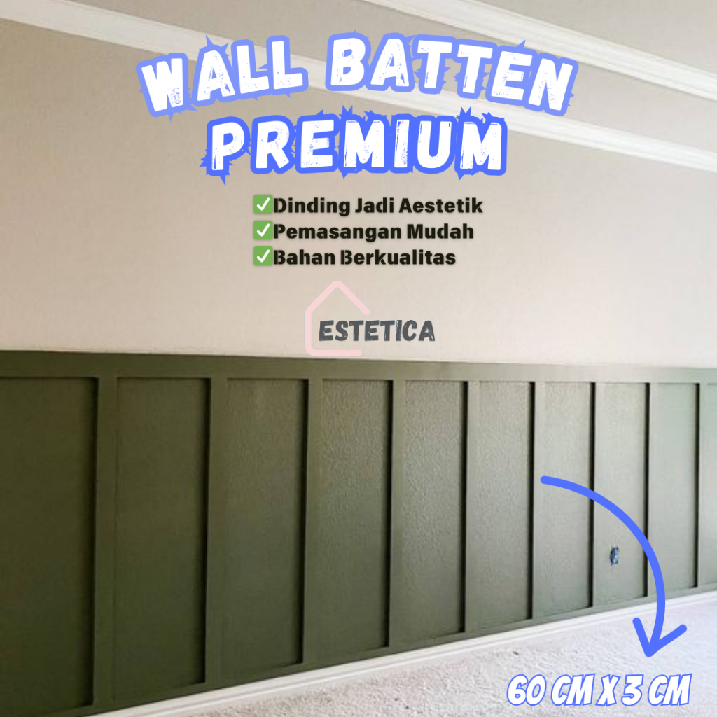 Jual 22 Pcs Wall Batten List Kayu Hiasan Dinding Ruangan Estetik ...