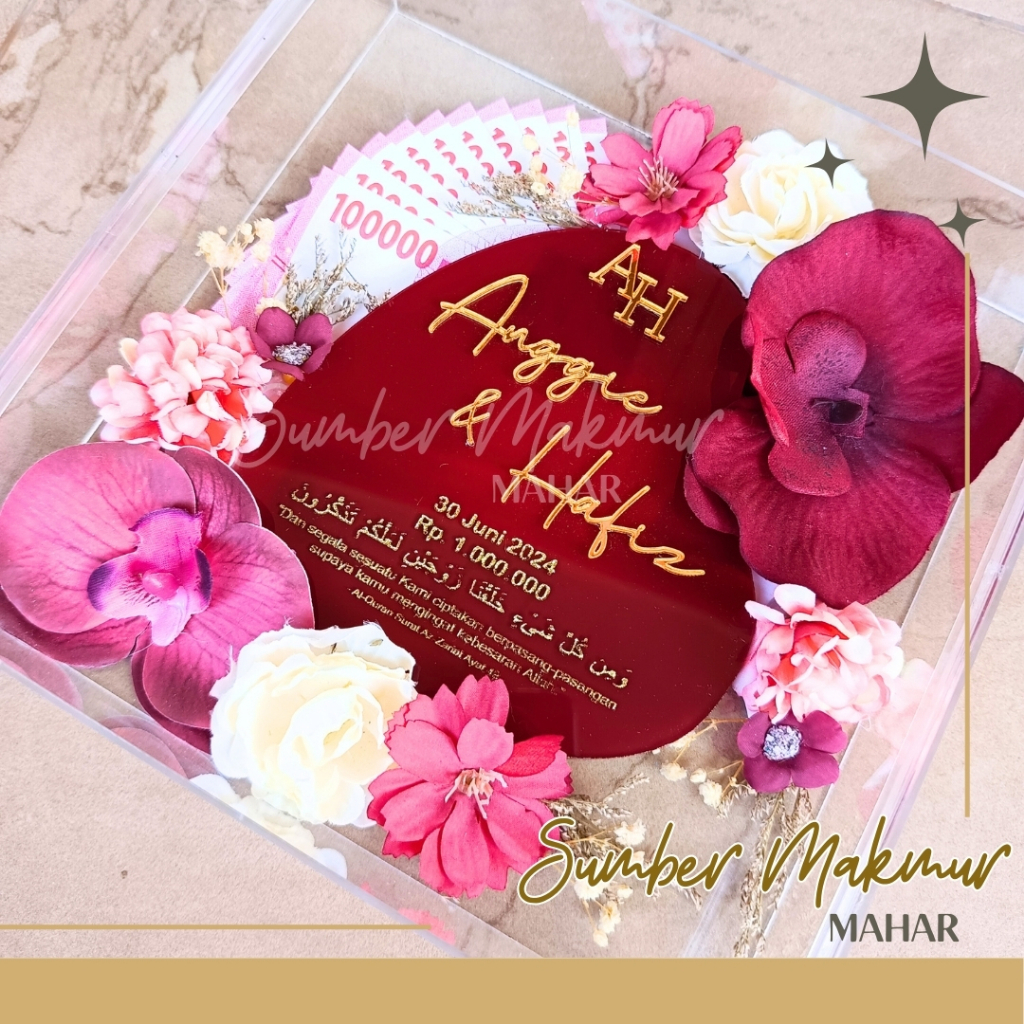 Jual Bingkai Mahar Pernikahan / Mahar Akrilik Pernikahan / Mahar Resin ...