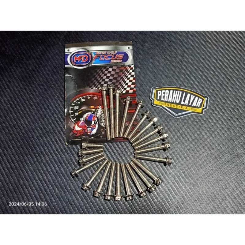 Jual baut probolt blok mesin Tiger cb gl mp baut bak mesin set kanan kiri | Shopee Indonesia