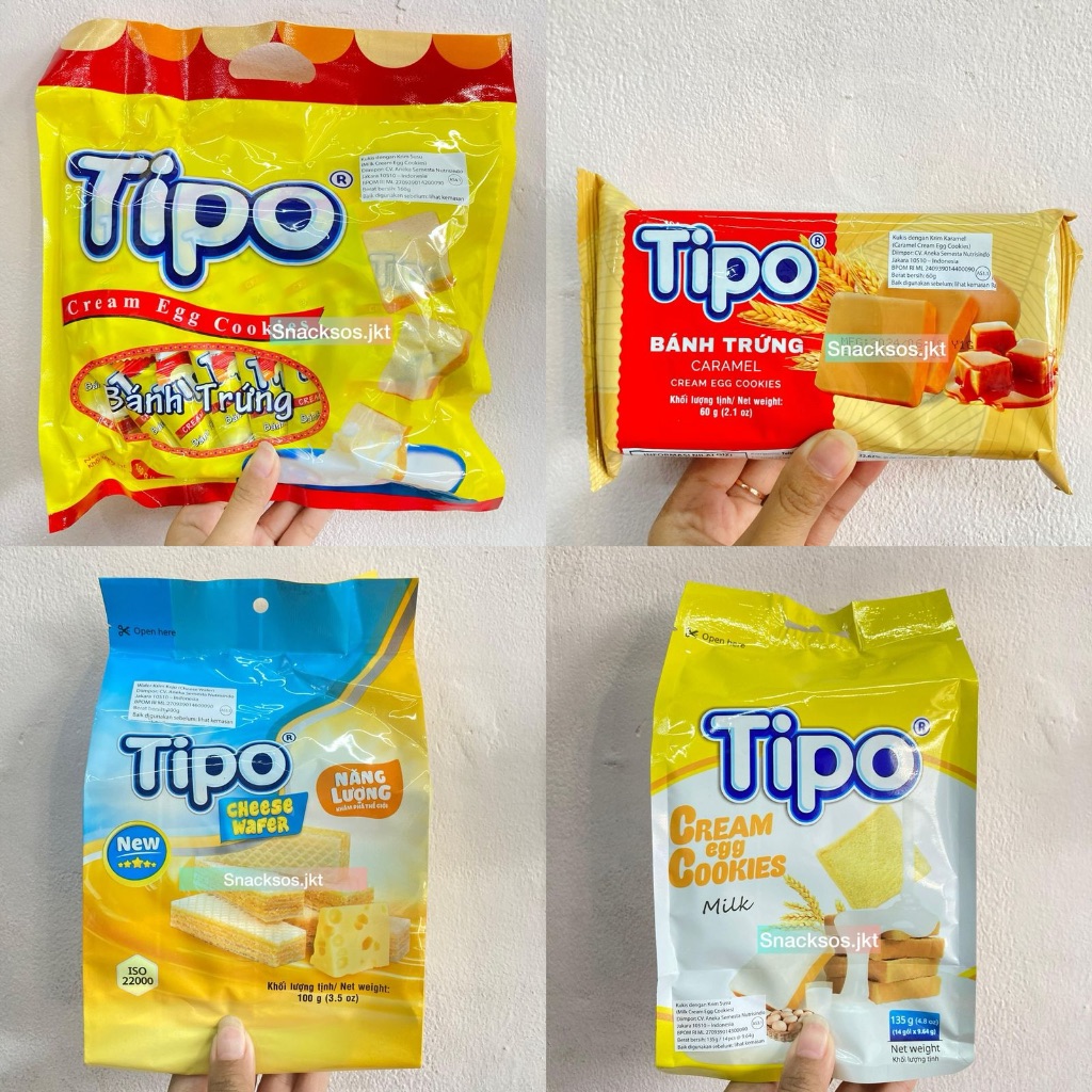Jual TIPO CHEESE WAFER / TIPO CREAM EGG COOKIES MILK / TIPO CARAMEL ...