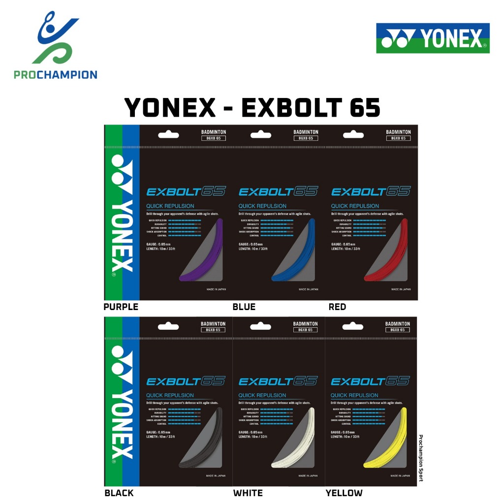 Jual SENAR BADMINTON YONEX BG Exbolt 65 Sp String Original | Shopee ...