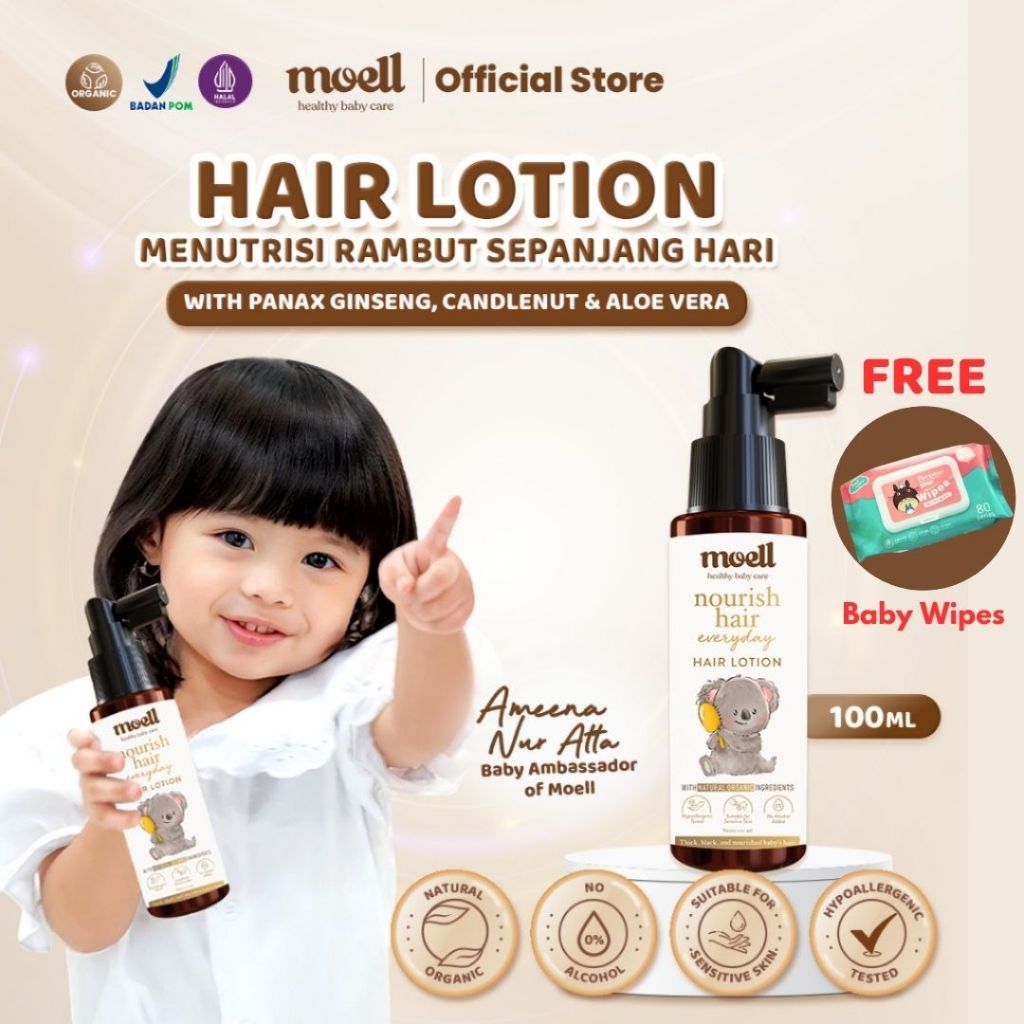 Jual Moell Hair Lotion Anak 100 ml | Penumbuh Rambut Anak & Bayi ...