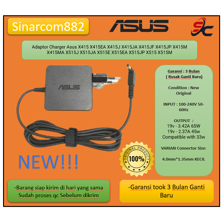 Jual Adaptor Charger Asus X415 X415EA X415J X415JA X415JF X415JP X415M ...
