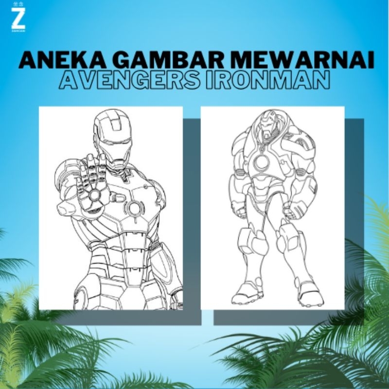 Jual Kertas Gambar Mewarnai A4 [ Avengers Ironman ] | Shopee Indonesia