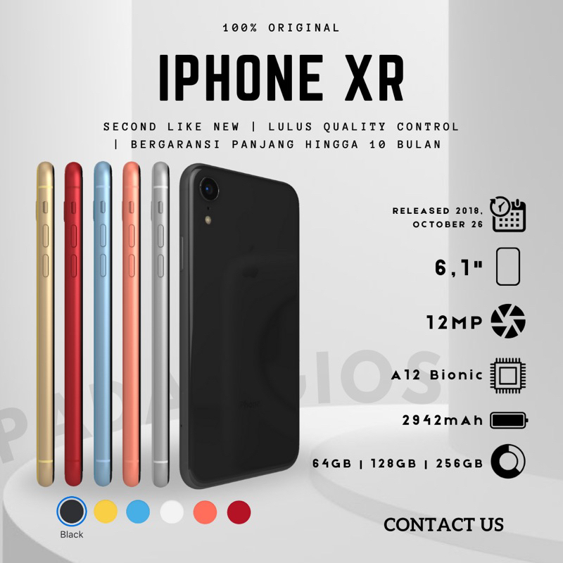 Jual Apple iPhone XR 64gb 128gb 256gb Second Like New Original | Shopee Indonesia
