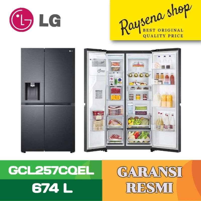 Jual LG KULKAS SIDE BY SIDE REFRIGERATOR GCL257CQEL | Shopee Indonesia