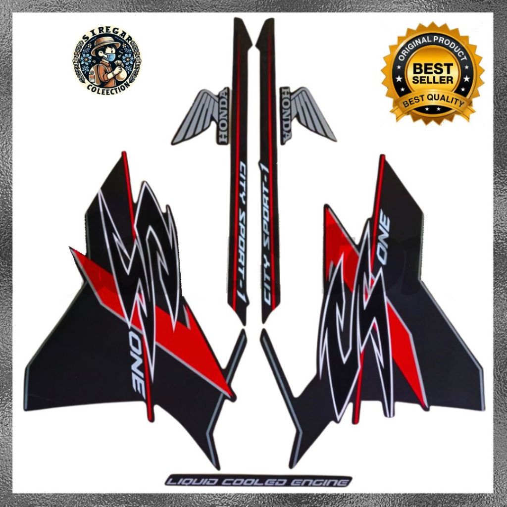 Jual Striping Sticker Honda Cs One Cs 1 Csone Merah List body Hitam ...