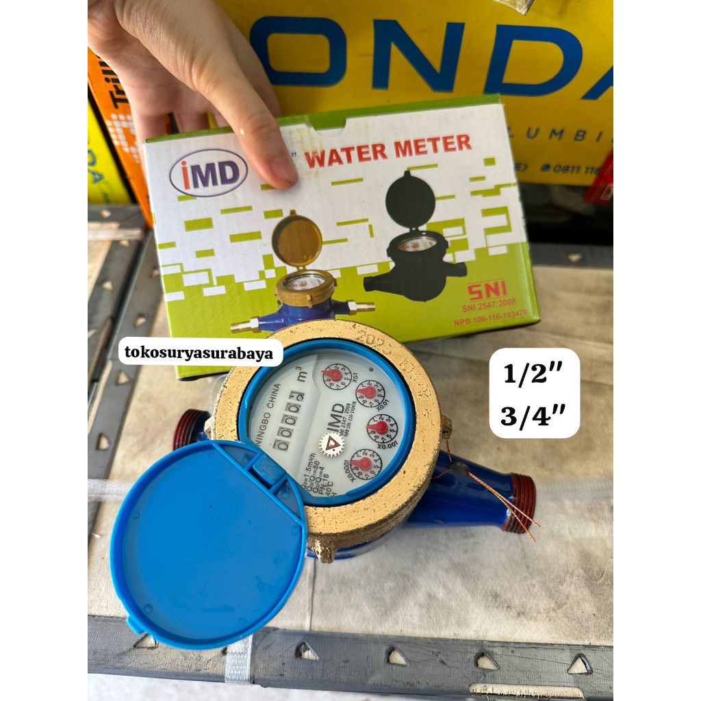 Jual METERAN AIR PDAM BESI 1/2" 3/4" High Rekomen Meteran PDAM 1/2" 3/4" METERAN AIR PDAM 1/2 ...