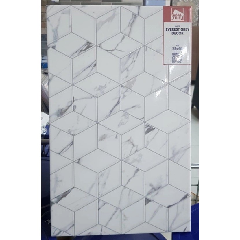 Jual Keramik ASIA TILE Everest Grey Decor 25x40 | Shopee Indonesia