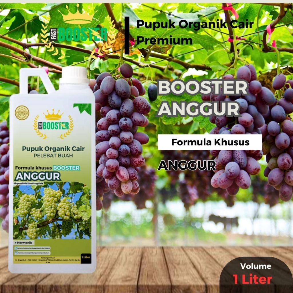Jual Fast Booster pupuk organik cair anggur 1 liter booster pemacu bunga dan pelebat buah anggur ...