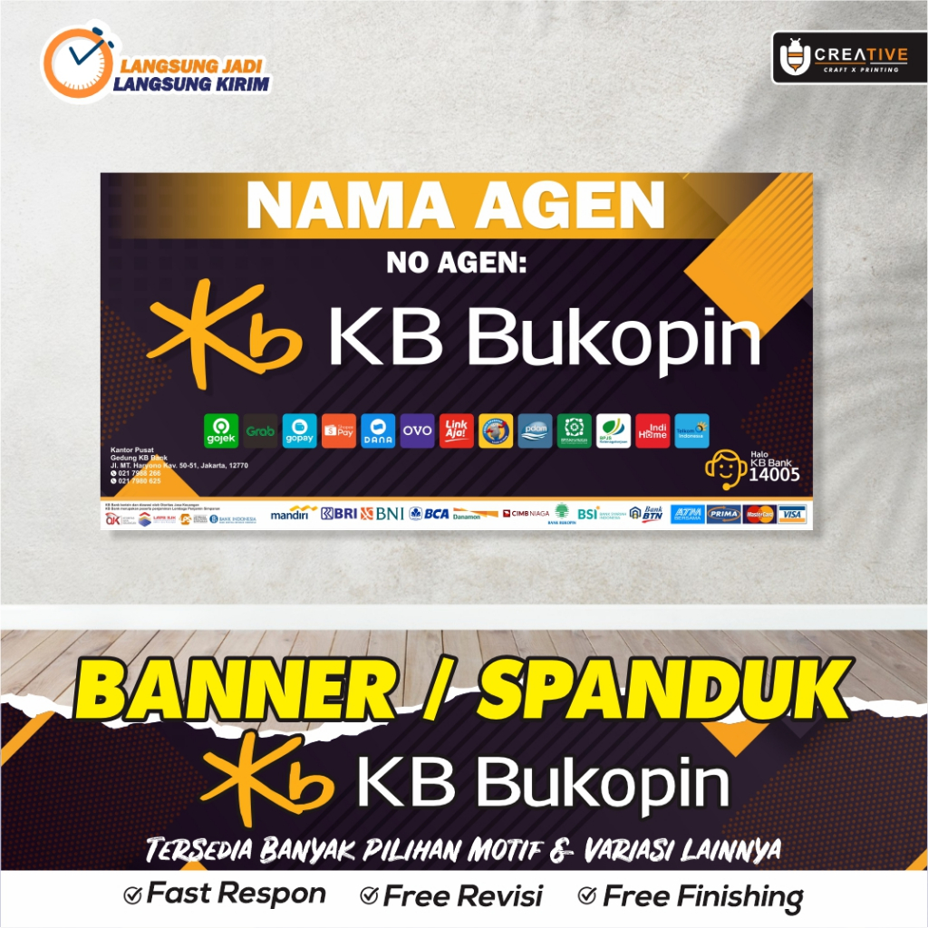 Jual Banner / Spanduk Backdrop Dinding Agen KB Bukopin / Bank Bukopin ...