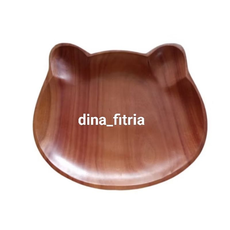 Jual piring makan anak motif kucing kayu mahoni. | Shopee Indonesia